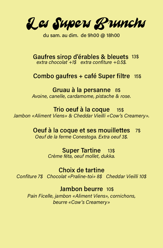 SUPER CONDIMENTS - Café-Bistro local Montréal – Super Condiments